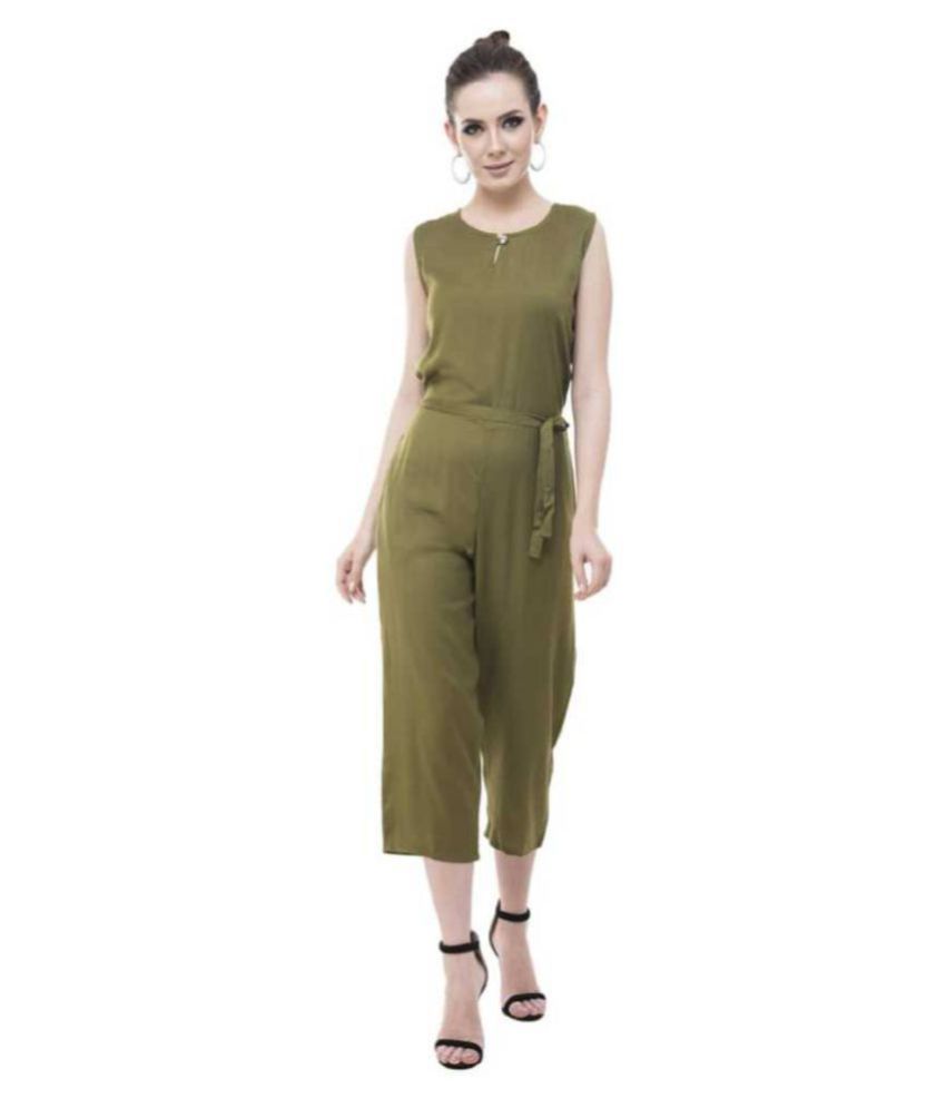 AHMA International Green Rayon Jumpsuit - Buy AHMA International Green ...
