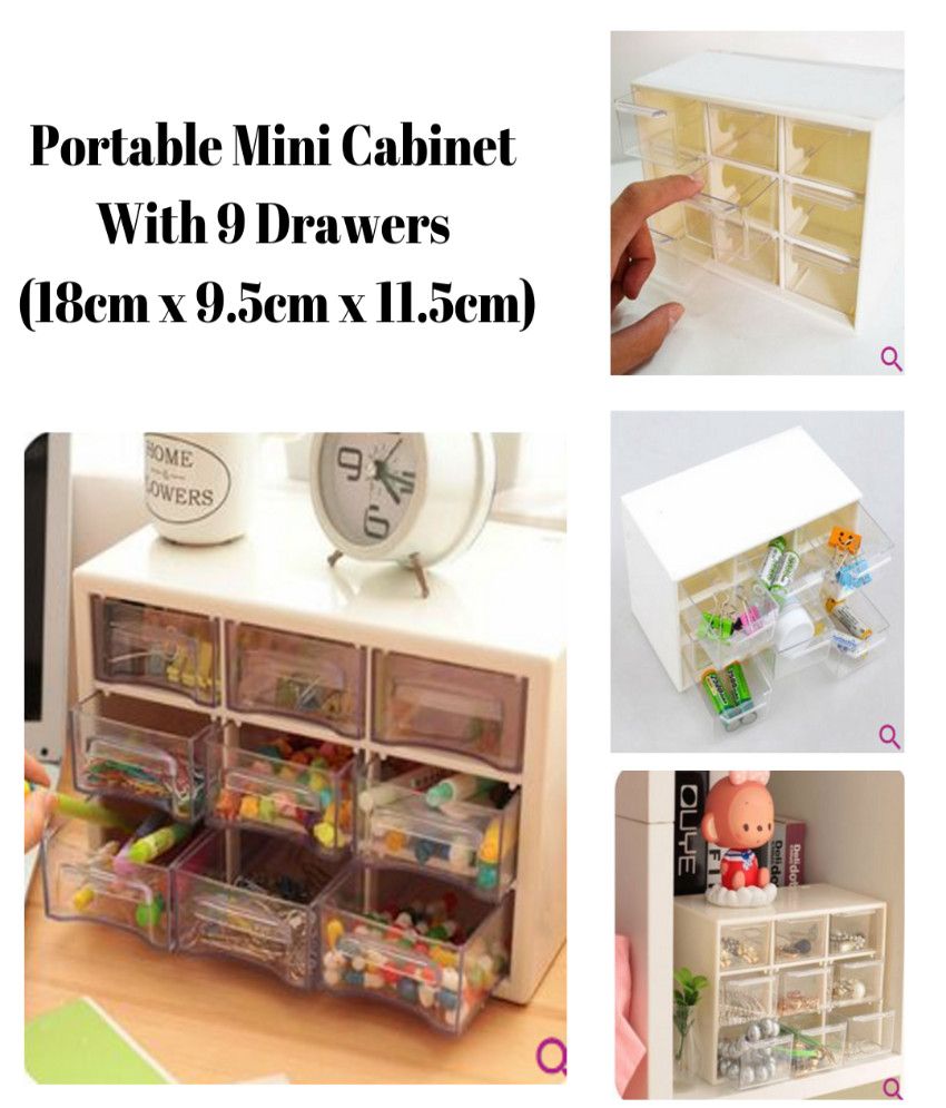 Portable Mini Cabinet With 9 Small Drawers: Buy Portable Mini Cabinet ...