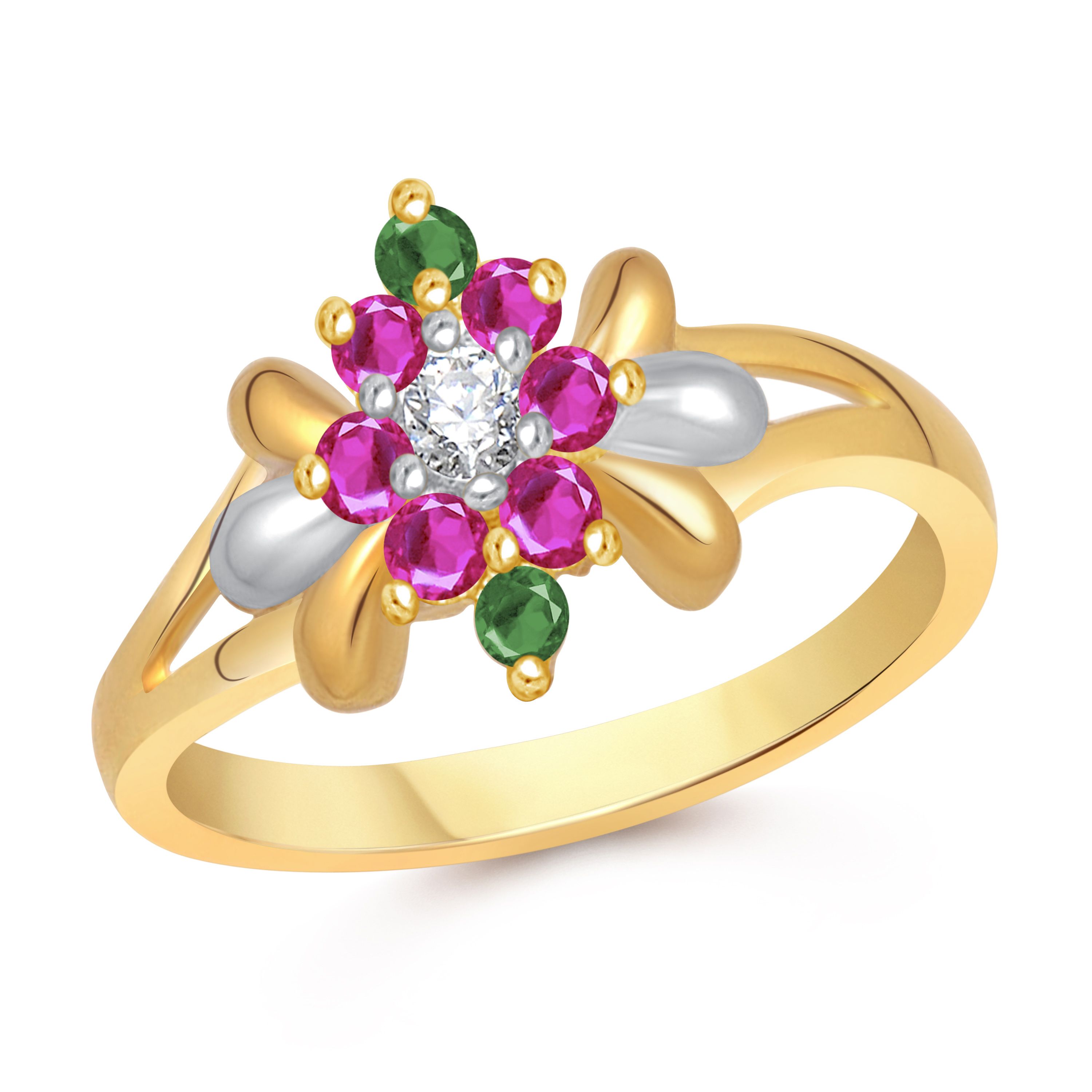 Vk Jewels Lily Flower Gold And Rhodium Plated Alloy Ring For Women