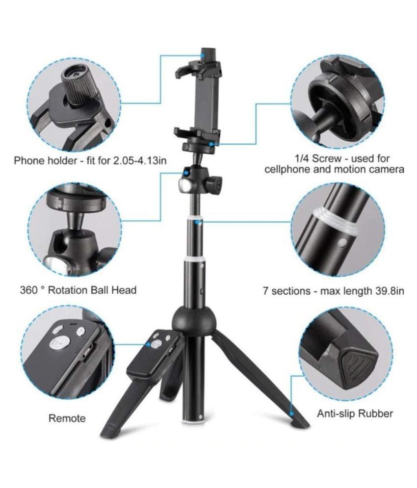 Wireless Bluetooth Remote Extendable Selfie Stick Monopod Tripod Phone ... Wireless Bluetooth Remote Extendable Selfie Stick Monopod Tripod Phone ...