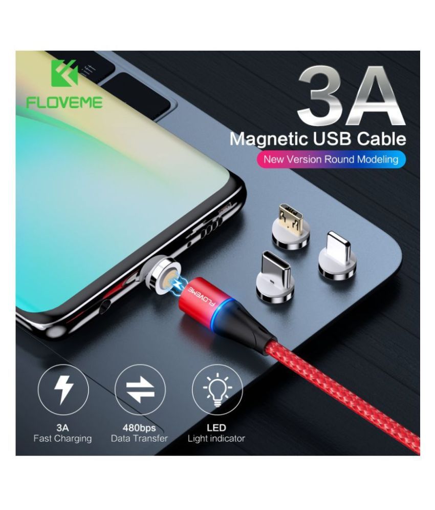 FLOVEME Magnetic Charging Cable Silver - 1 Meter - All Cables Online at ...