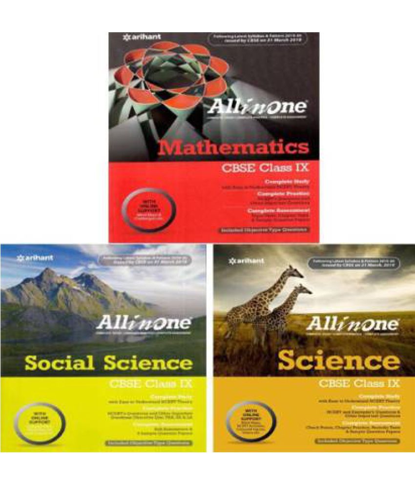Arihant All In One Class 9 Sst Science Maths Combo 3 Books Set