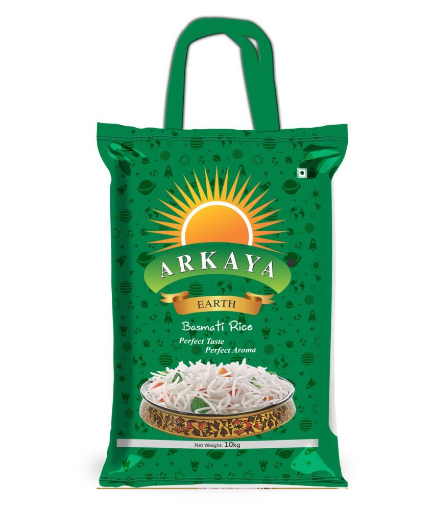 arkaya Parboiled Earth Long Grain White Basmati Rice 10 kg: Buy arkaya ...