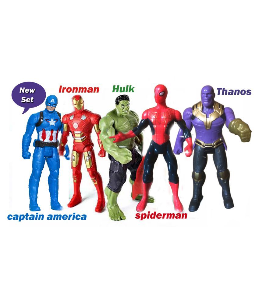 Nix New combo of super hero set pack of 5_ironman,spiderman,,Thanos ...