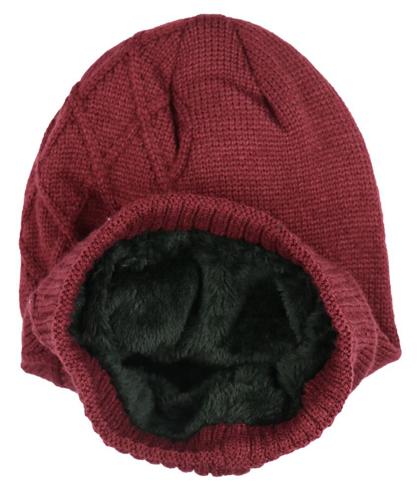 BunnyWave Red Plain Wool Caps - Buy Online @ Rs. | Snapdeal