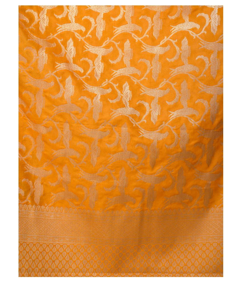 Silkfab Orange Banarasi Silk Banarasi Dupatta Price In India Buy