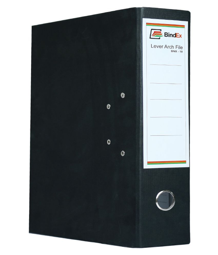 BindEx Premium Quality Office Lever Arch Box File Laminated (Black ...