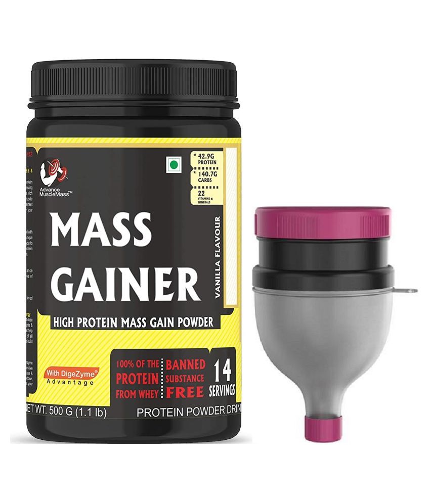 Advance MuscleMass Mass Gainer Digestive Enzyme With Protein Funnel 500 ...