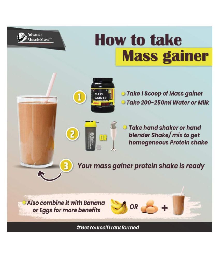 Advance MuscleMass Mass Gainer Digestive Enzyme With Protein Funnel 5 ...