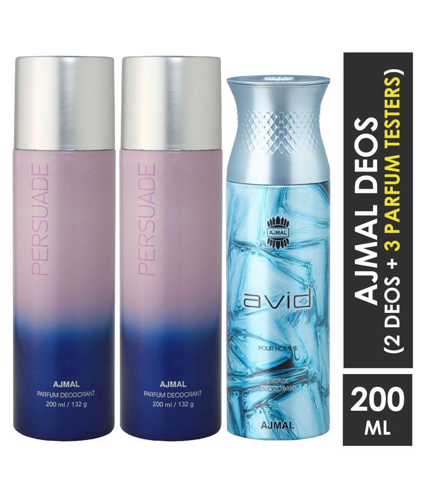 Ajmal 2 Persuade for Men & Women and 1 Avid for Men Deo each 200ML ...