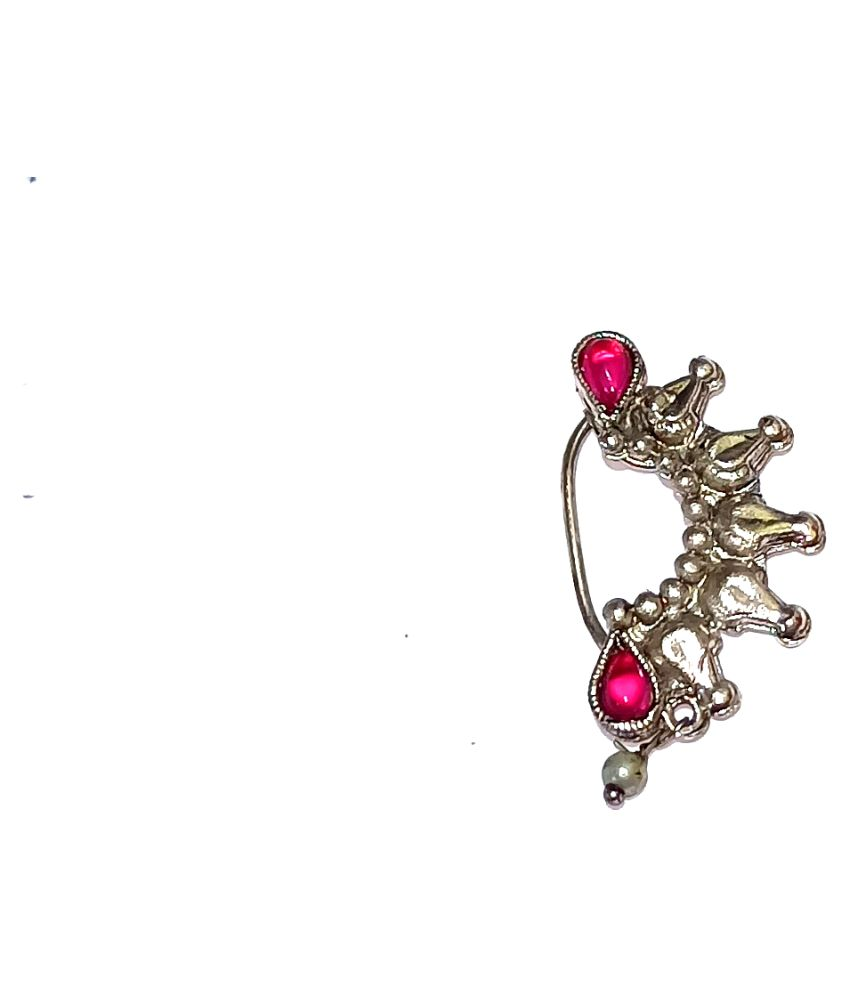 Traditional Maharashtrian Oxidised Silver Nath: Buy Traditional ...