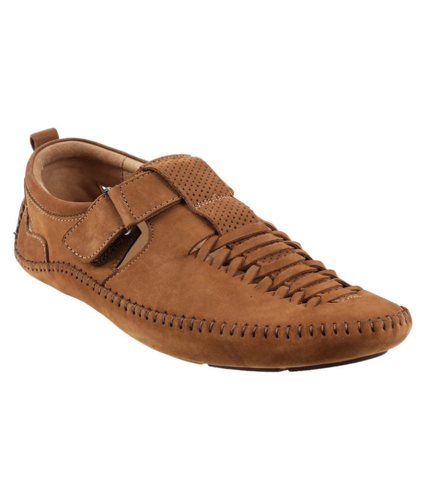 Metro CAMEL Synthetic Leather Sandals - Buy Metro CAMEL Synthetic ...