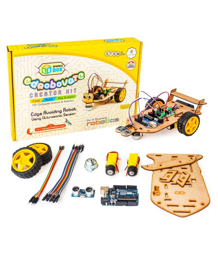 Sparklebox DIY Edge avoiding Robot kit Using Ultrasonic Sensor | Ideal ...