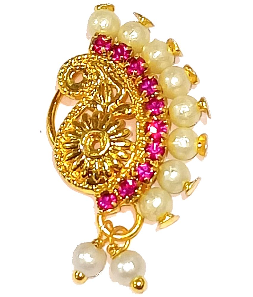 Adhiras Maharashtrian Designer Gold Plated Clip On Without Piercing