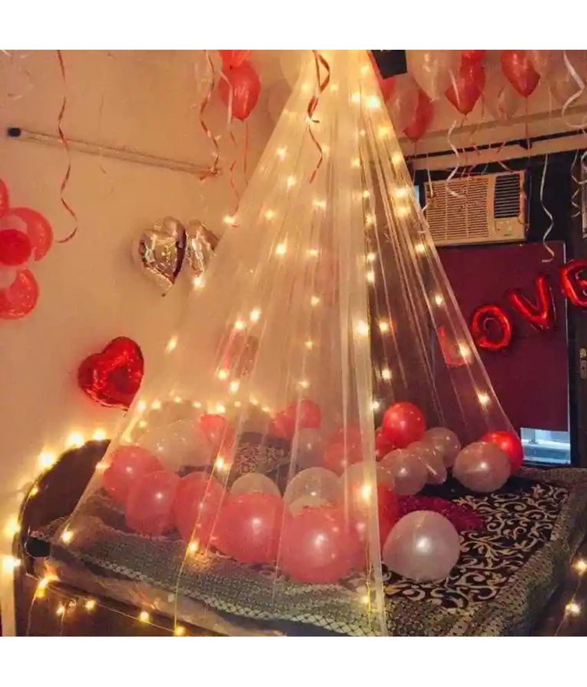 Party Propz White Decoration Net For Romantic Dinner, Anniversary ...