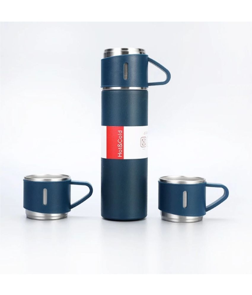 Radh Thermos Flask Water Bottle And 3 Cups Steel Flask 500 Ml Stainless